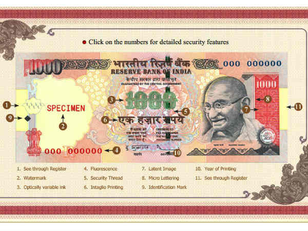 कैसे पहचानें 1000 रुपए का असली नोट | 11 ways how to identify 1000 ...