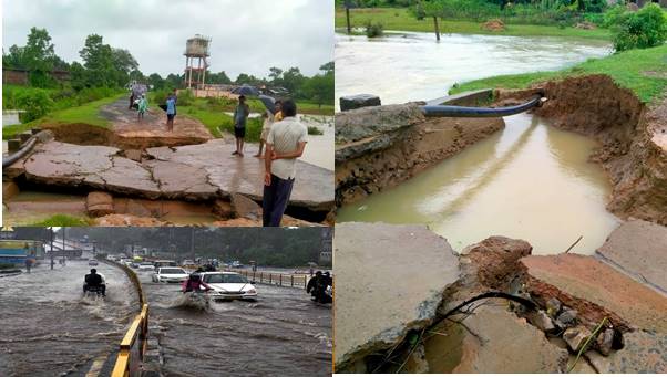 Heavy Rains: बाढ़ में बहे पुल ऐसे दिख रहे जैसे ब्लास्ट हुआ हो, भारी ...