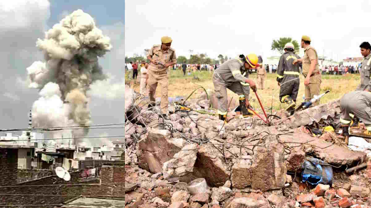 Bulandshahr: खेत के बीचों-बीच बने मकान में हुआ ब्लास्ट, चार लोगों की गई ...