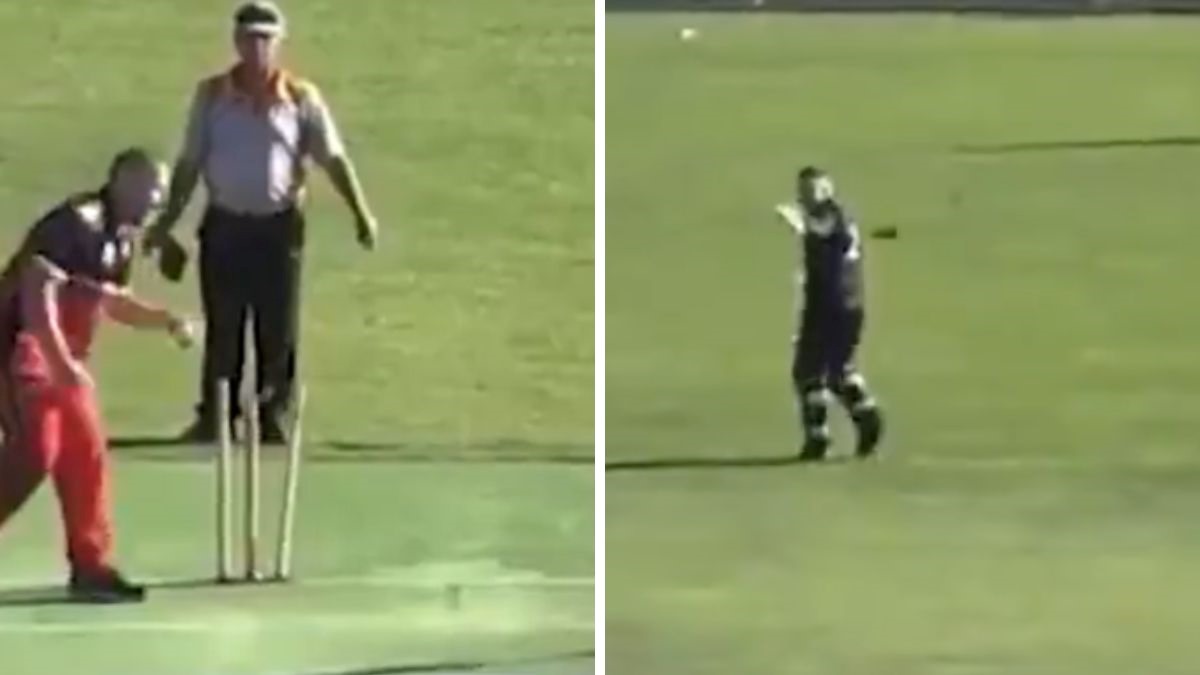 नॉन स्ट्राइक पर रन आउट होते ही बल्लेबाज ने मैदान पर फेंक दिया बल्ला और ...