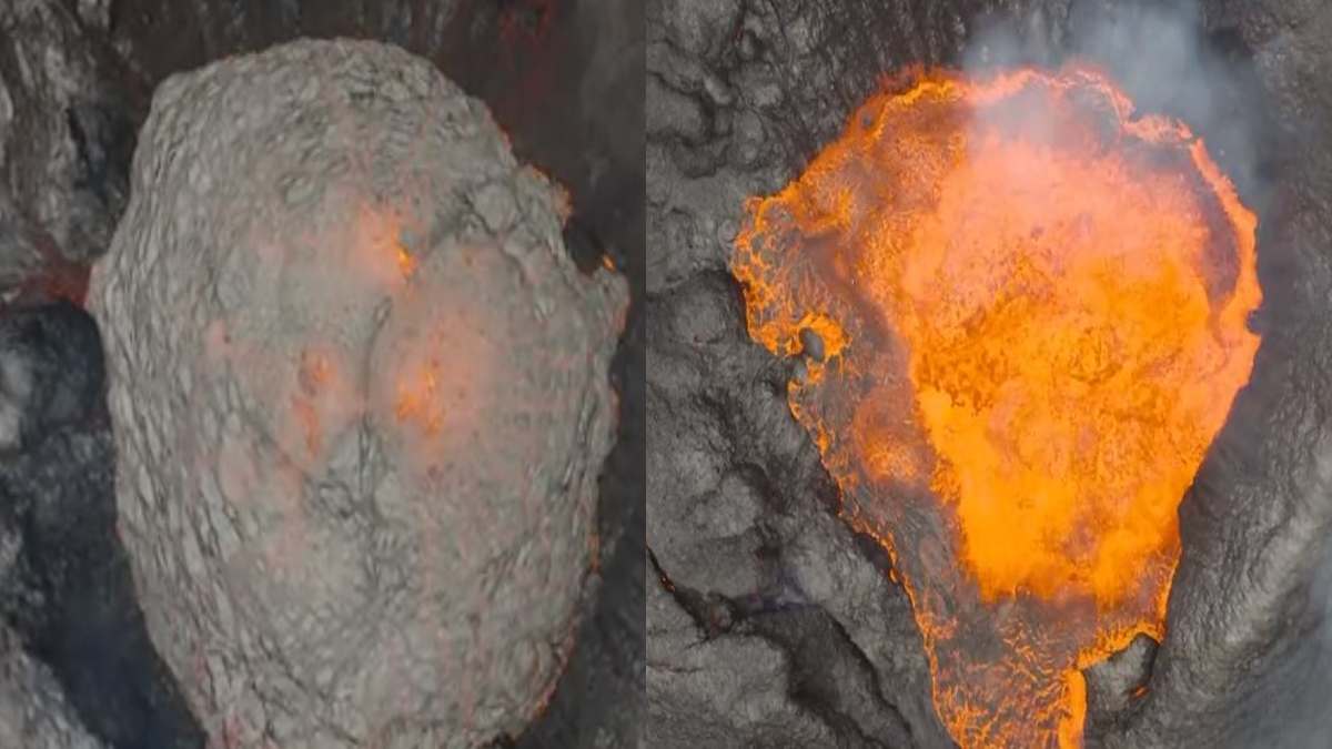 Volcanic Video: पहली बार ज्वालामुखी विस्फोट का ड्रोन फुटेज, वायरल हुआ ...