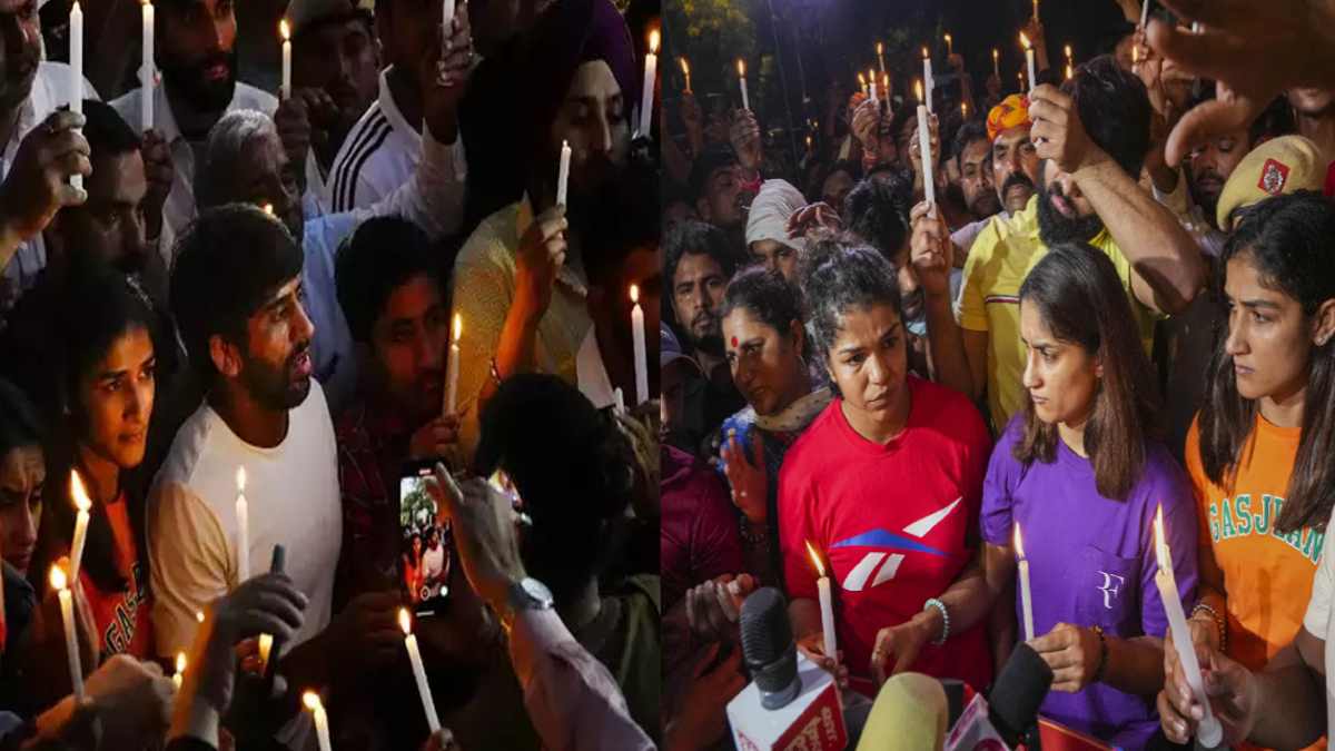 Wrestlers Protest: पहलवानों का कैंडल मार्च, विनेश बोलीं- हमारी लड़ाई ...