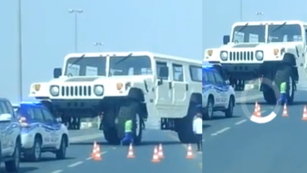 VIDEO: सड़क पर दिखी भारी-भरकम Hummer HI 'H3' गाड़ी, अंदर वॉशरूम से लेकर ...