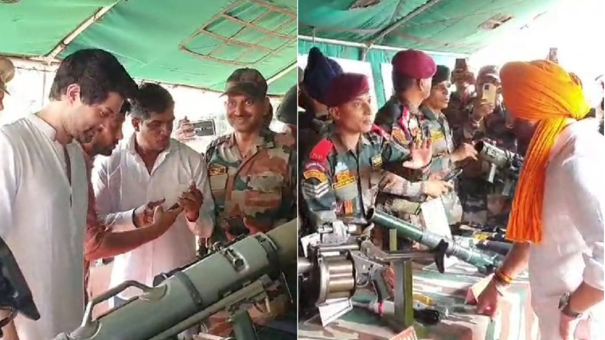 Mhow में बेटे करण के साथ सन्नी देओल ने की सैनिकों से मुलाकात, आर्मी ...