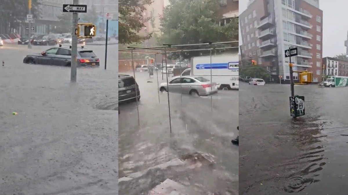 America: भारी बारिश से न्यूयॉर्क की सड़कें बनीं 'तालाब', गवर्नर ने ...