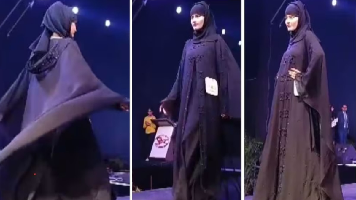 ये कैसी क्रिएटिविटी! बुर्का पहनकर रैंप वॉक करने लगी छात्राएं तो मच गया ...